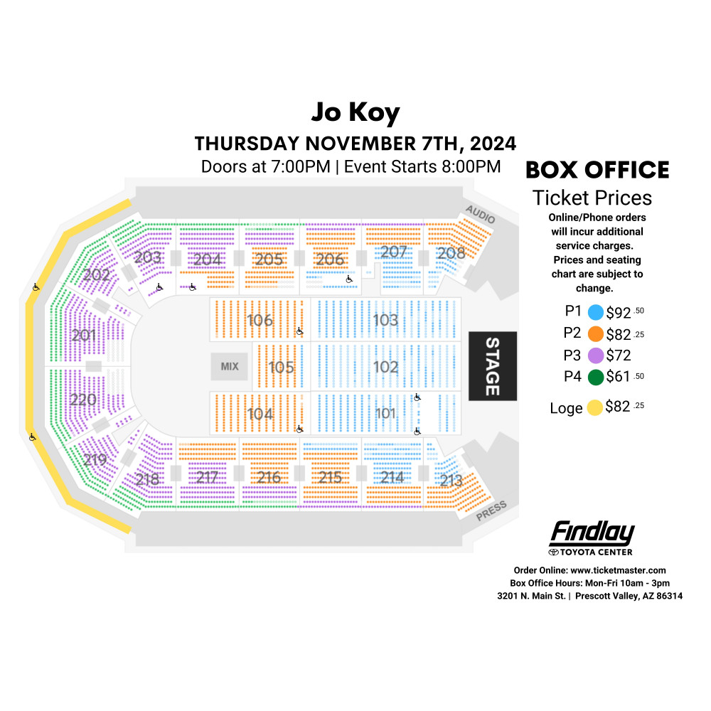 Seating Charts | Findlay Toyota Center