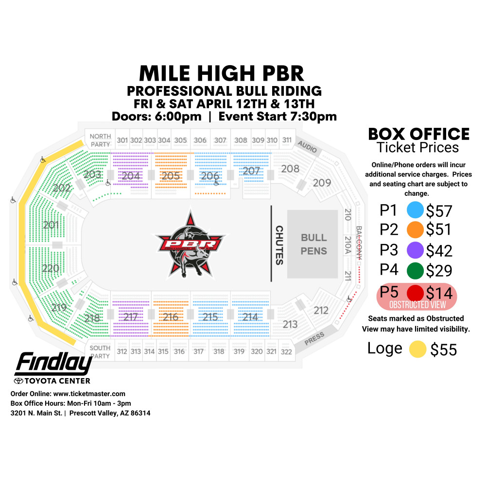 Seating Charts | Findlay Toyota Center